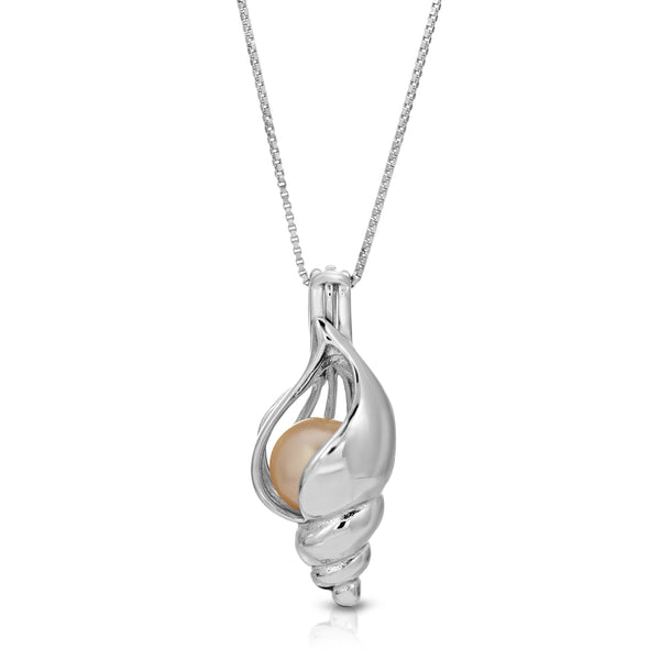 Sterling Silver Pearl Shell Cage Pendant Setting - Ocean's Treasure