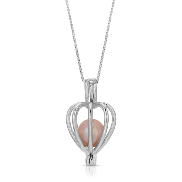Sterling Silver Pearl Simple Cage Pendant Setting - Ocean's Treasure